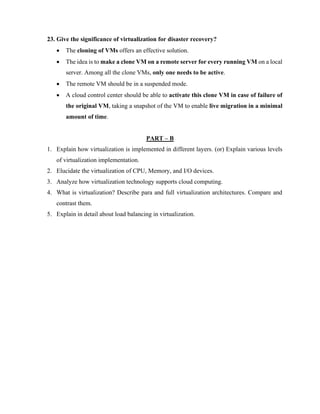 CS8791 Cloud Computing - Question Bank | PDF