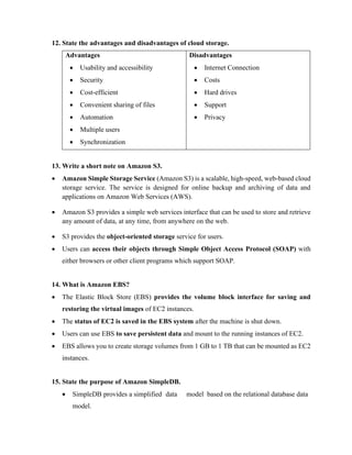 CS8791 Cloud Computing - Question Bank | PDF