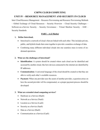 CS8791 Cloud Computing - Question Bank | PDF