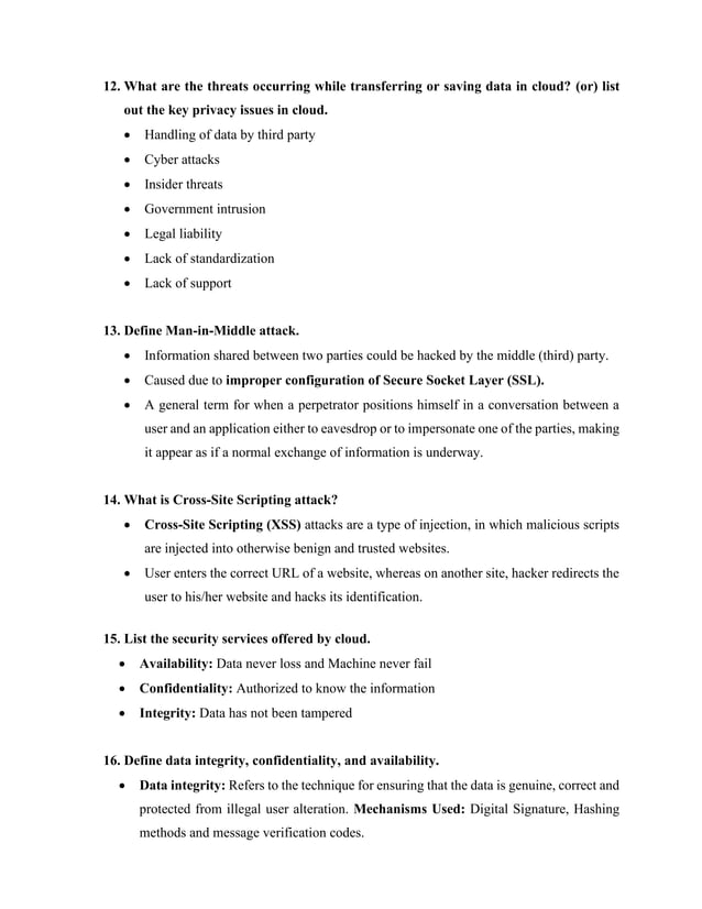CS8791 Cloud Computing - Question Bank | PDF