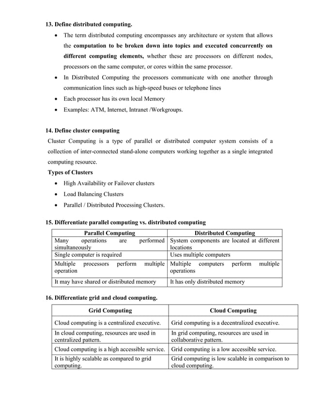 CS8791 Cloud Computing - Question Bank | PDF