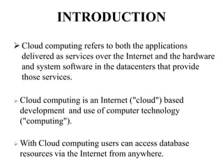 Cs8791 cloud computing introduction new | PPTX | Cloud Computing | Internet