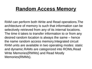 Memory Unit For engineering | PPT