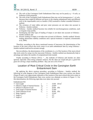 Detailed Slope Stability Analysis and Assessment of the Original ...