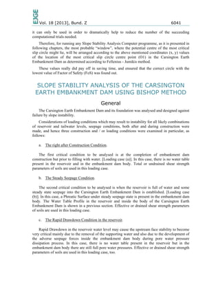 Detailed Slope Stability Analysis and Assessment of the Original ...