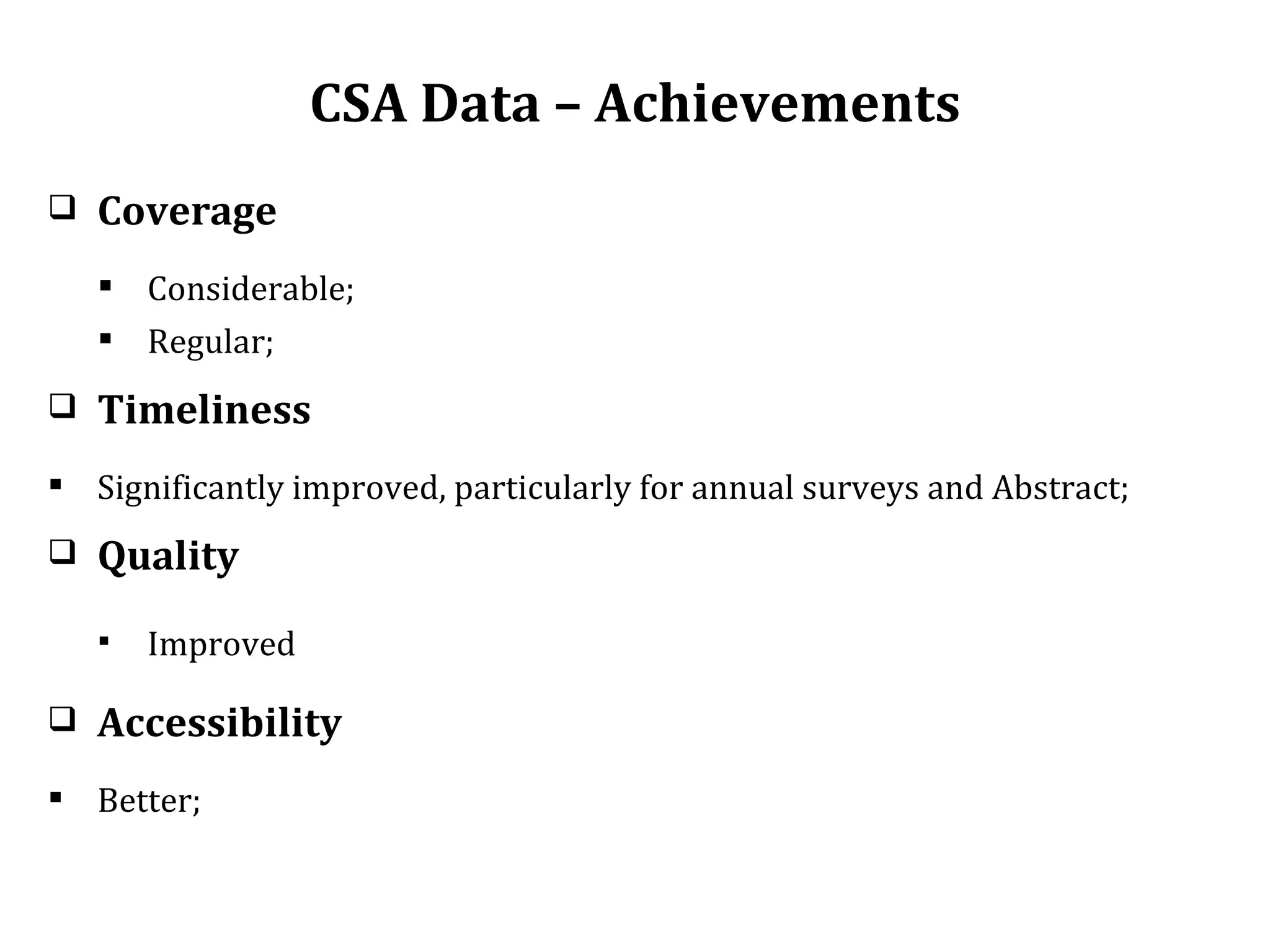 CSA data from a user’s perspective | PPT