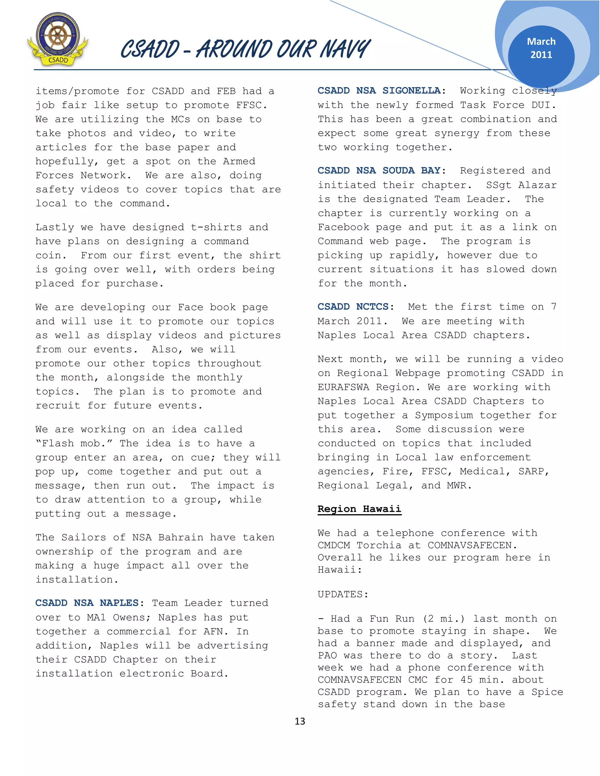 Csadd newsletter | PDF