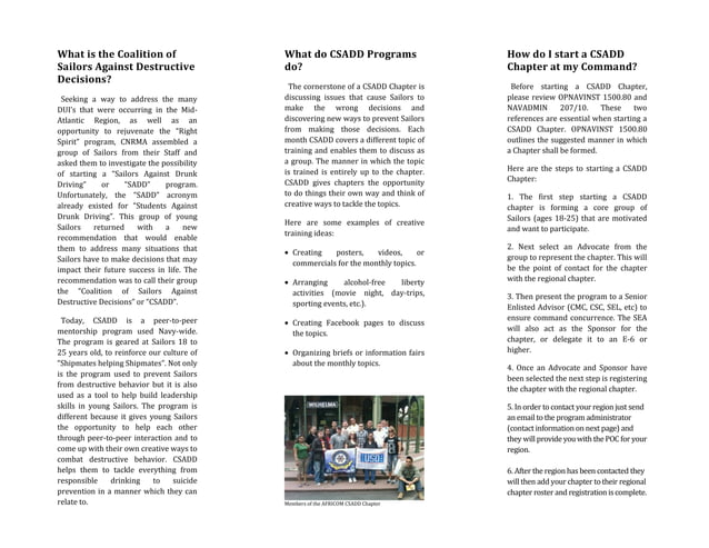 CSADD Pamphlet | PDF