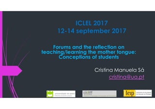 Forums and the reflection on teaching/learning the mother tongue ...