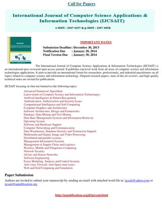 International Journal of Computer Science Applications & Information ...