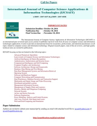 International Journal of Computer Science Applications & Information Technologies (IJCSAIT) | PDF