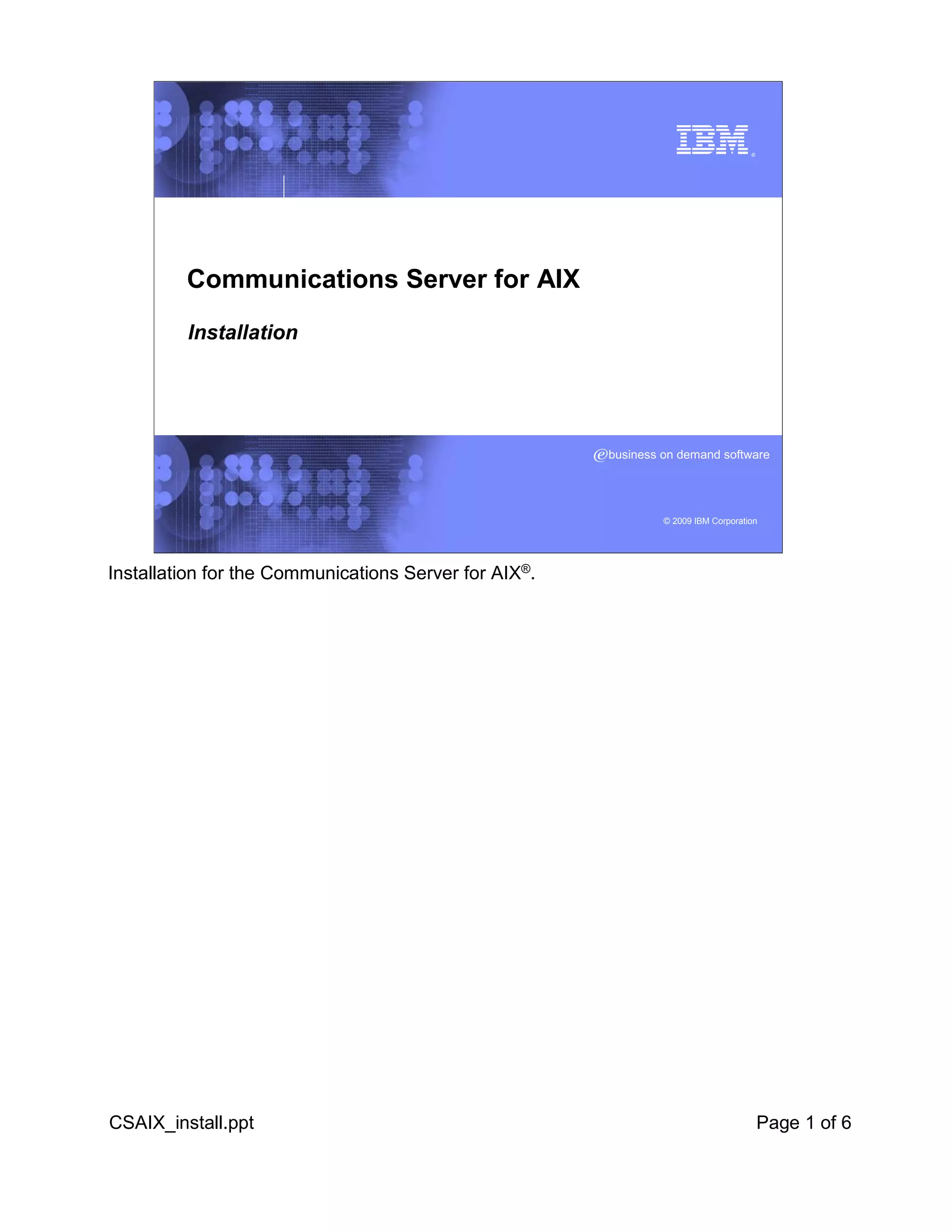 Csaix install | PDF