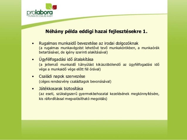 Családbarát munkahely – Sembery Tünde, Prolabora Kft.