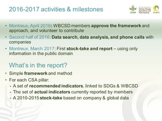 Action Area 3: Progress on the three Climate-Smart Agriculture pillars ...