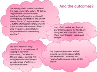 Using project-based learning to teach project management, Winchester ...