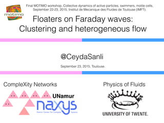 Floaters on Faraday waves for Final Motimo Meeting - Toulouse Sep. 22-23, 2015 | PPT