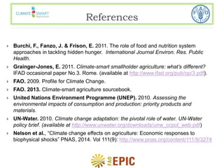 Climate-Smart Agriculture: Climate change, agriculture and food ...