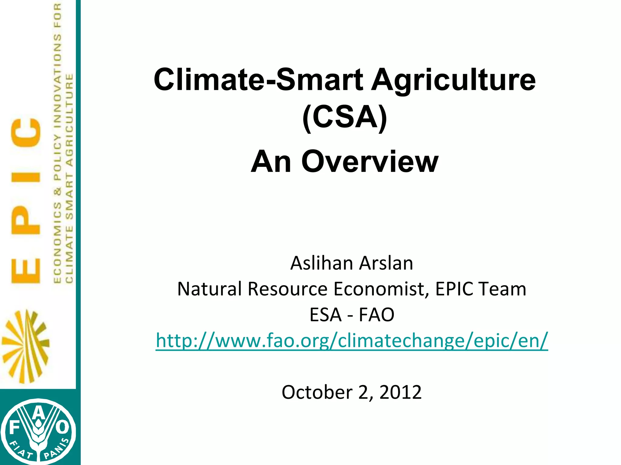 Climate-Smart Agriculture (CSA): An Overview | PDF