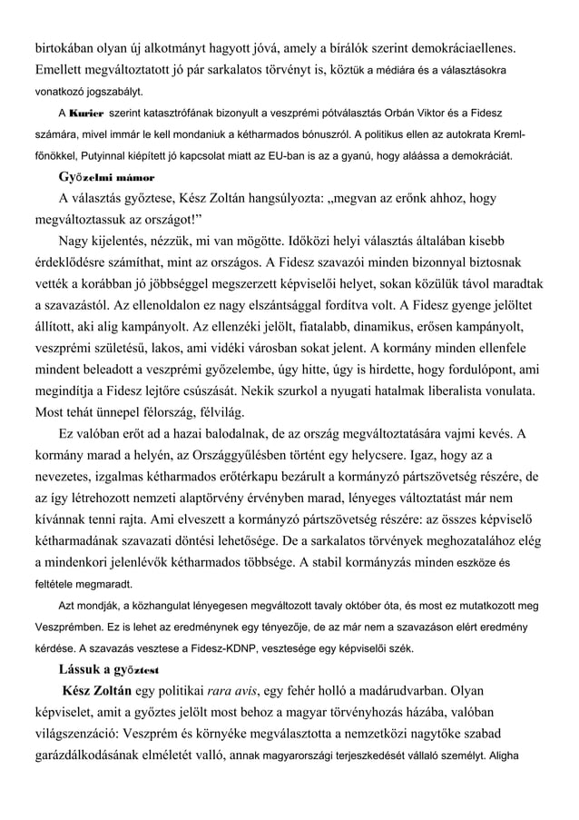 Veszprém nem Waterloo | PDF