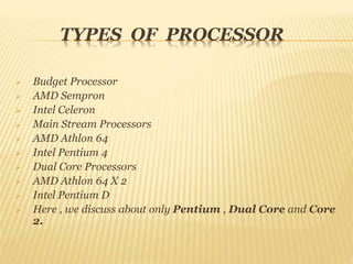 Processors and its Types | PPTX