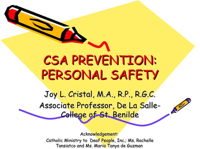 Csa prevention personal safety | PDF