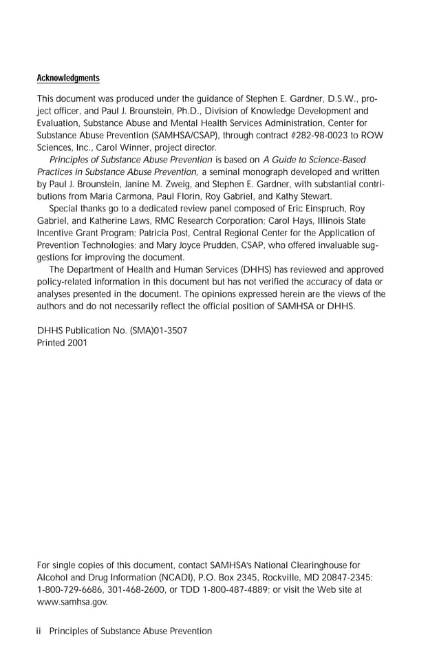 CSA Principles of Prevention | PDF | Substance Abuse | Diseases and ...