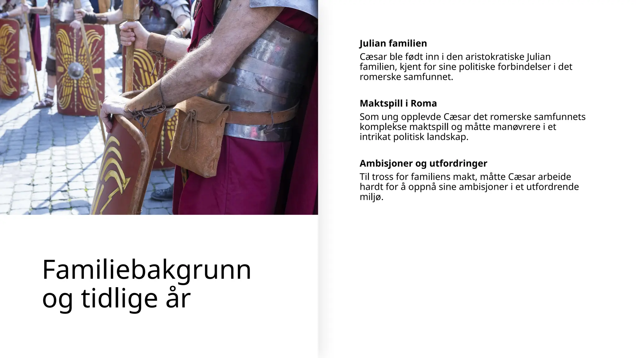 Presentasjon om den romerske keiseren Julius Cæsar | PPTX