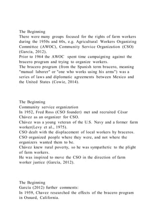 CésarChávez Fought for the rights of migrant farm workers | DOCX