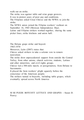 CésarChávez Fought for the rights of migrant farm workers | DOCX | Food ...