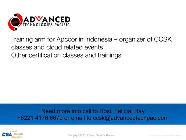 CCSK, cloud security framework, Indonesia | PPT