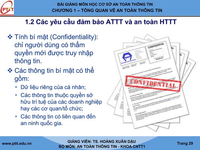 Cơ sở an toàn thông tin chương 1 | PDF