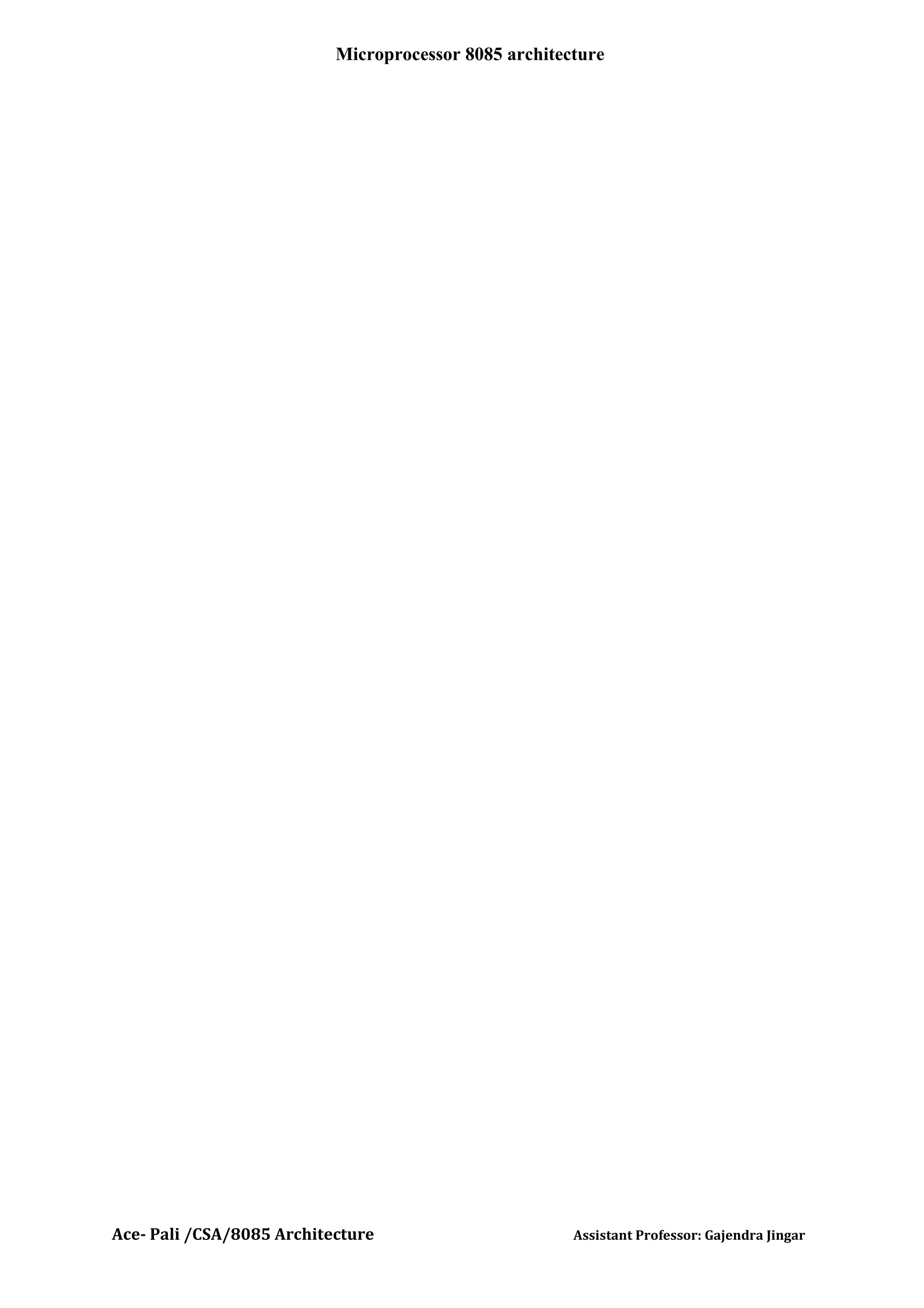 Computer system architecture (microprocessor 8085) unit 4 | PDF