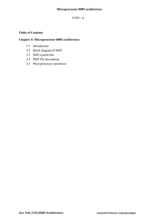 Computer system architecture (microprocessor 8085) unit 4 | PDF