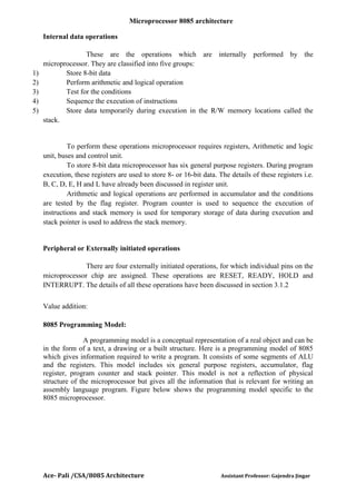 Computer system architecture (microprocessor 8085) unit 4 | PDF