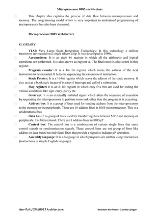 Computer system architecture (microprocessor 8085) unit 4 | PDF