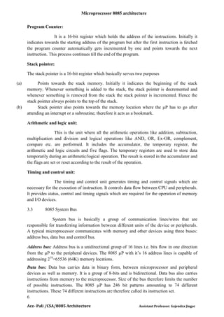 Computer system architecture (microprocessor 8085) unit 4 | PDF