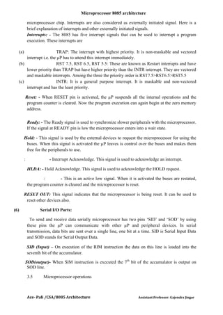 Computer system architecture (microprocessor 8085) unit 4 | PDF