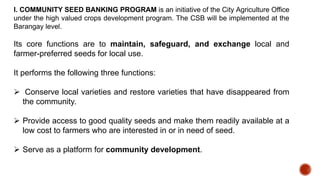 Community Seed Banking Program Brgy.Level | PPTX