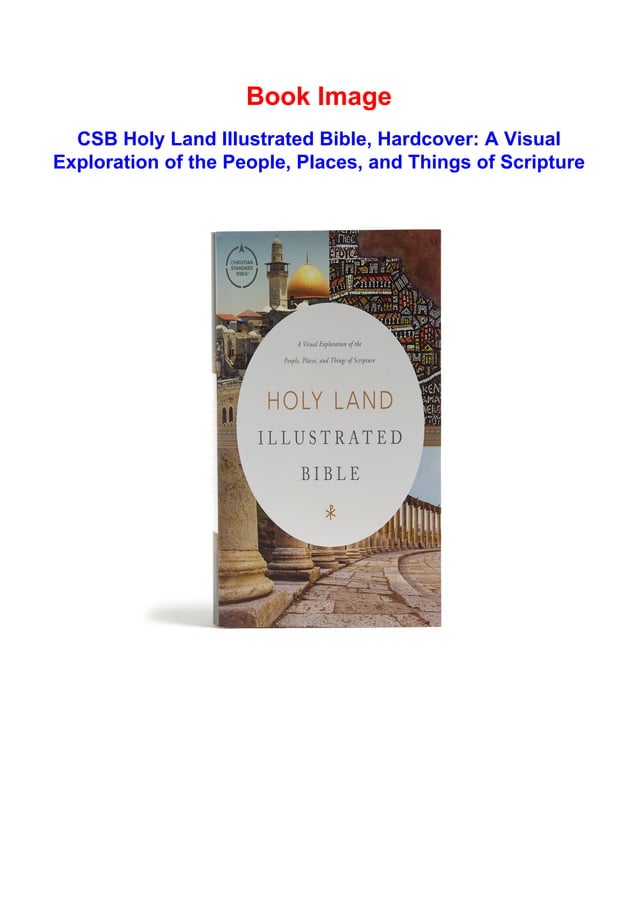 CSB Holy Land Illustrated Bible, Hardcover: A Visual Exploration of the ...