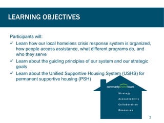 Community Shelter Board & Homeless Crisis Response System Overview | PPTX