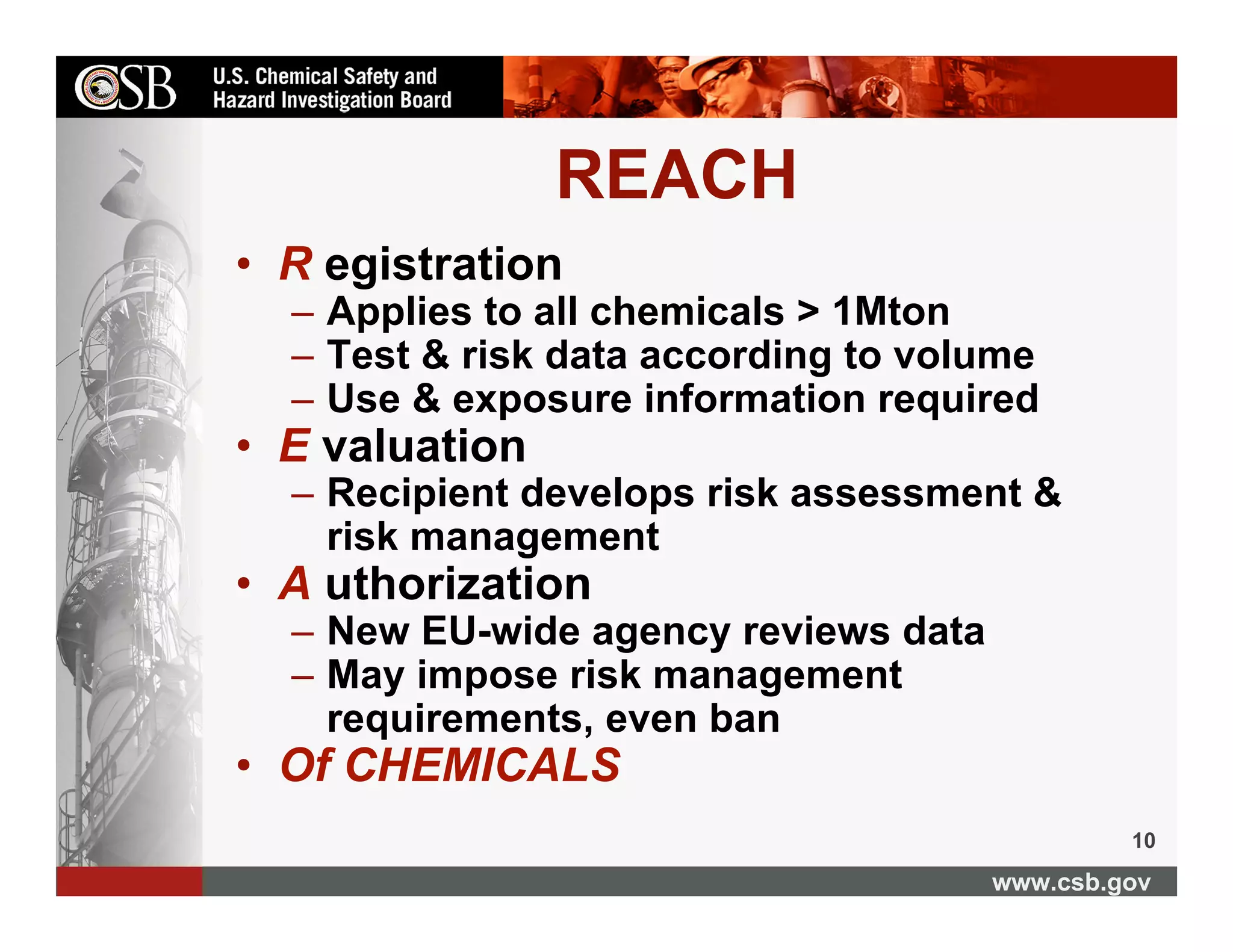 Chemical Safety Board History | PDF
