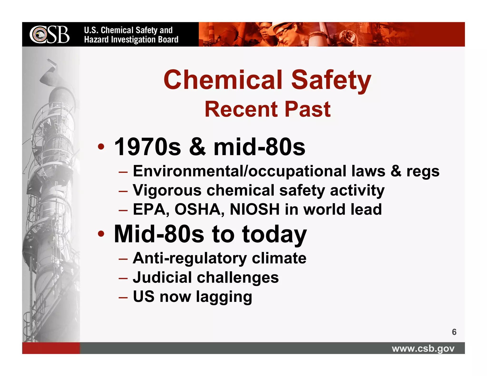 Chemical Safety Board History | PDF