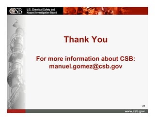 Chemical Safety Board History | PDF
