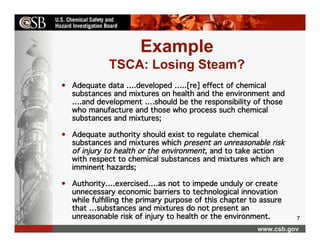 Chemical Safety Board History | PDF