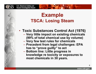 Chemical Safety Board History | PDF