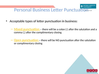 (CS) Business Letter and its application | PPT