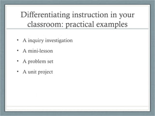 Colorado Science Conf - Differentiated Instruction | PPT
