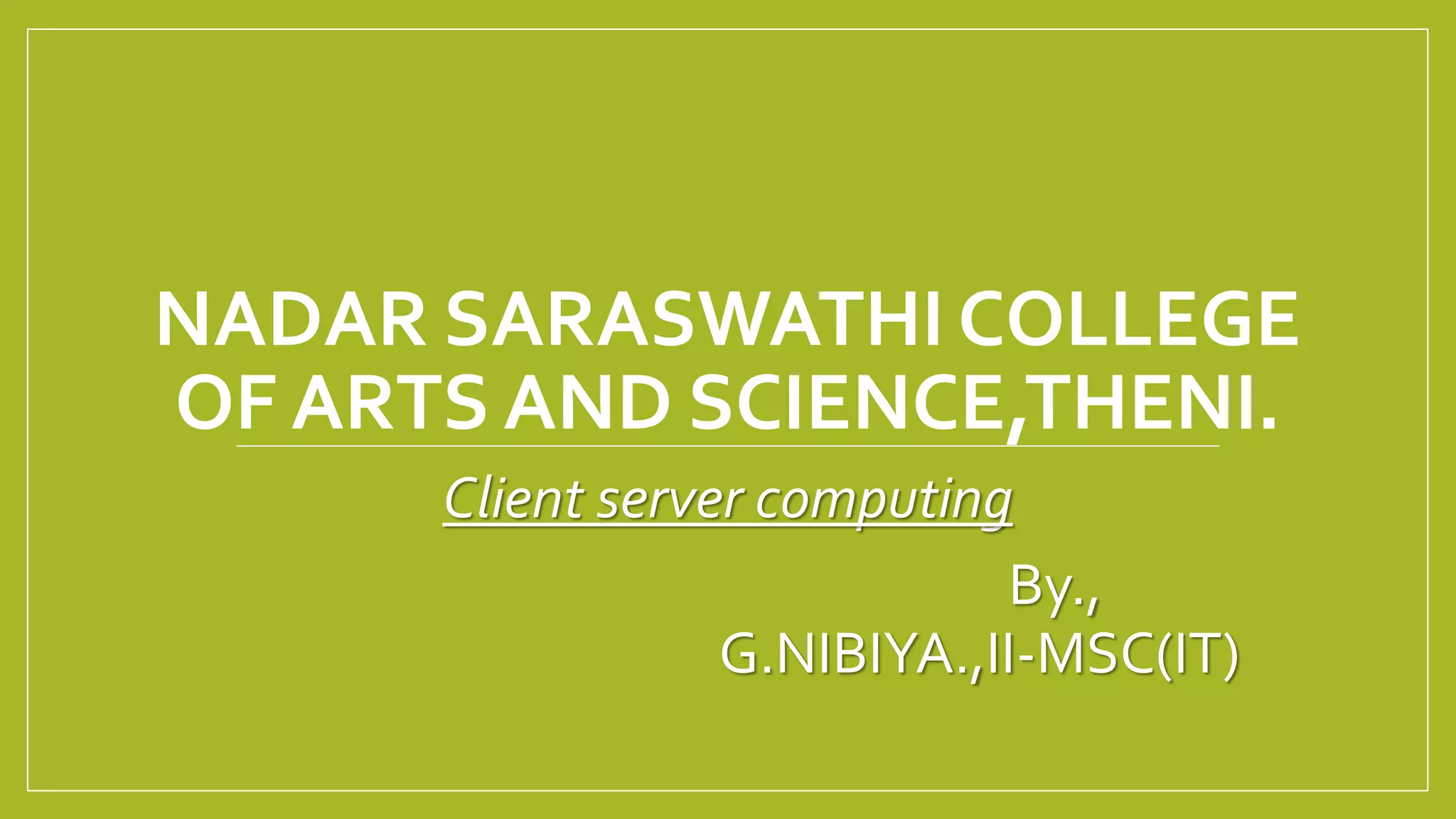 client server computing.pptx | Computing | Technology & Computing