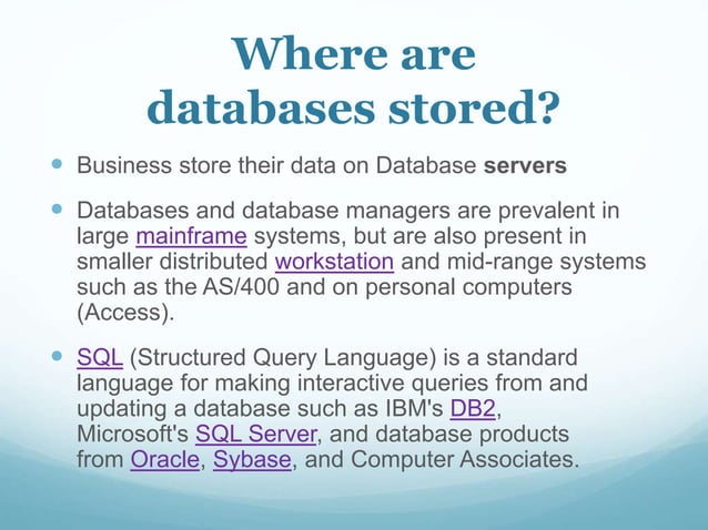 CSC 103 Databases Overview | PPT
