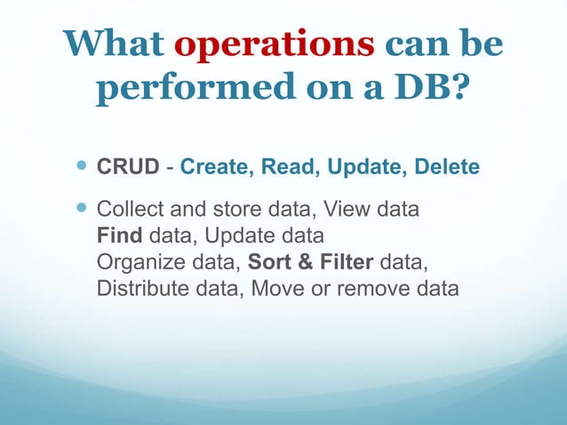 CSC 103 Databases Overview | PPT